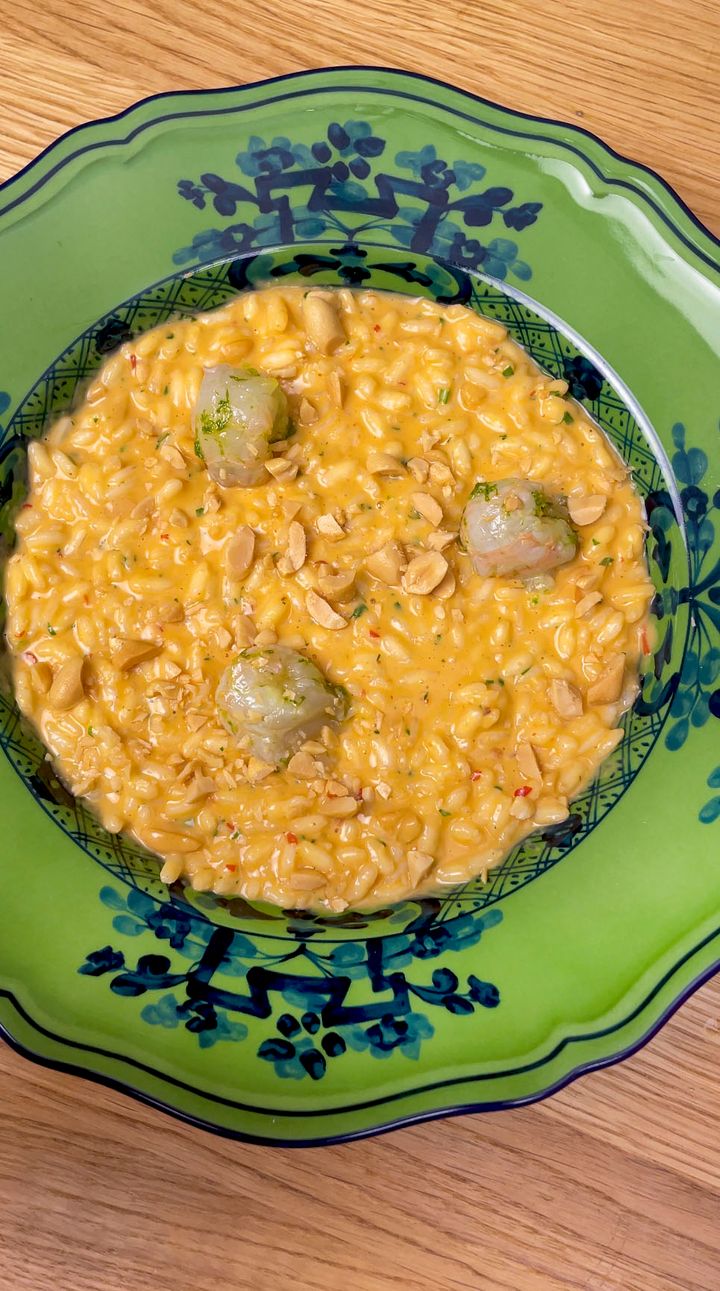 Risotto burro d'arachidi e scampi dello Chef Matteo Fronduti | Ricetta ...